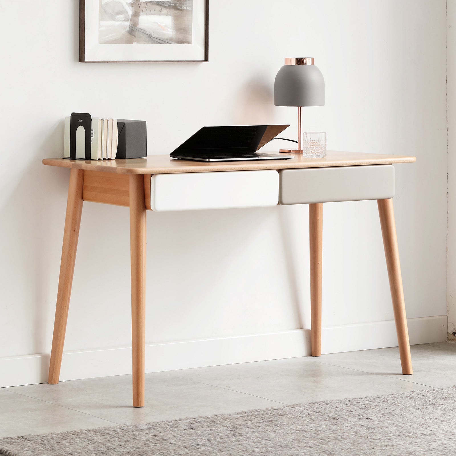 Yeswood Solid Wood Computer Desk in Natural Finish – The Mad Manor